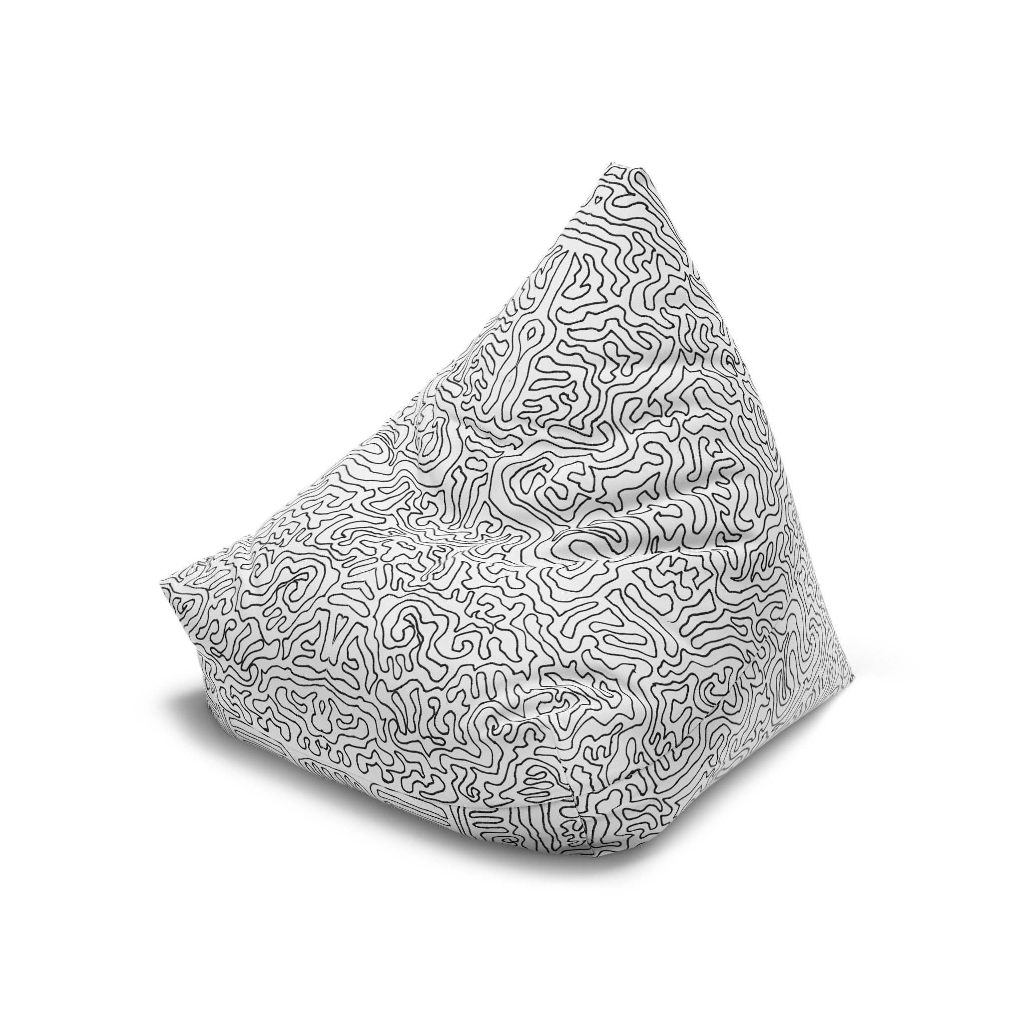 TOPO LOCO Black Line Bean Bag Chair Cover - Etsy