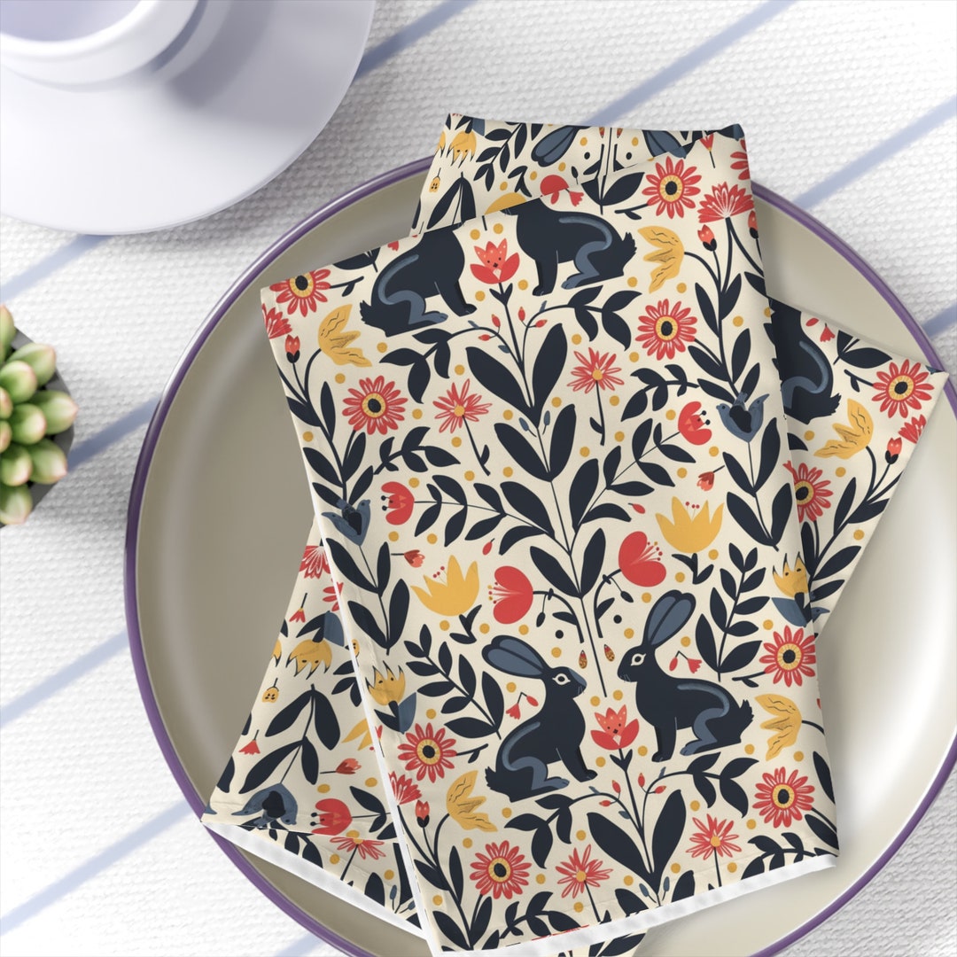 EASTER CLOTH NAPKINS Nordic Easter Bunny Napkins Easter Table Decor ...