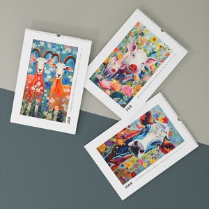 FARM FRIENDS CALENDAR 2024 Wall Calendar Handcrafted Monthly Planner ...