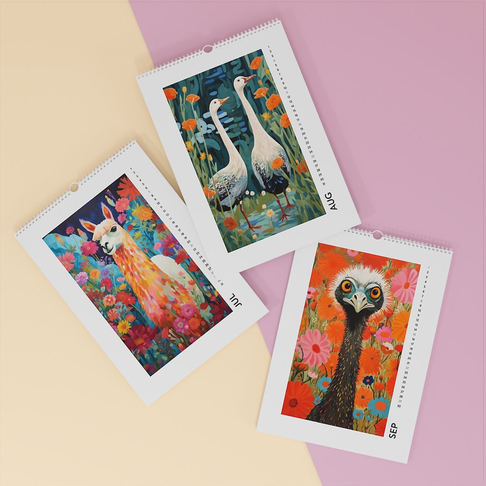 FARM FRIENDS CALENDAR 2024 Wall Calendar Handcrafted Monthly Planner ...