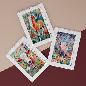 FARM FRIENDS CALENDAR 2024 Wall Calendar Handcrafted Monthly Planner ...