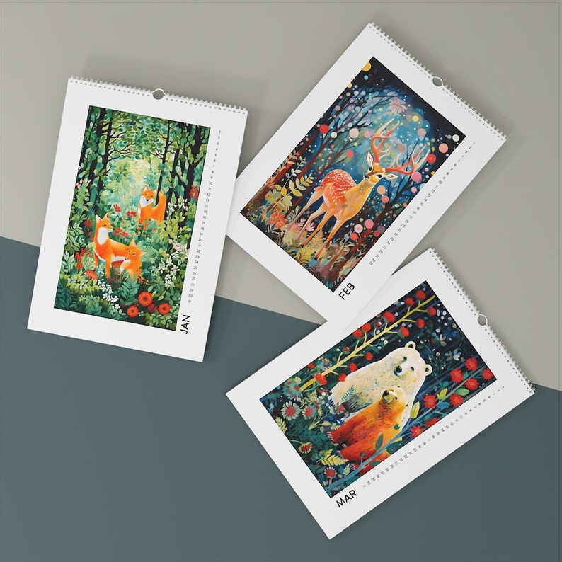 ENCHANTED FOREST CALENDAR 2024 Wall Calendar Handmade Monthly Planner ...