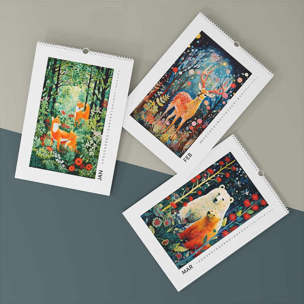 ENCHANTED FOREST CALENDAR 2024 Wall Calendar Handmade Monthly Planner ...