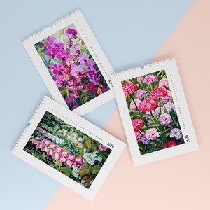 FANTASTIC FLOWERS 2024 Floral Wall Calendar Handcrafted Monthly Planner ...