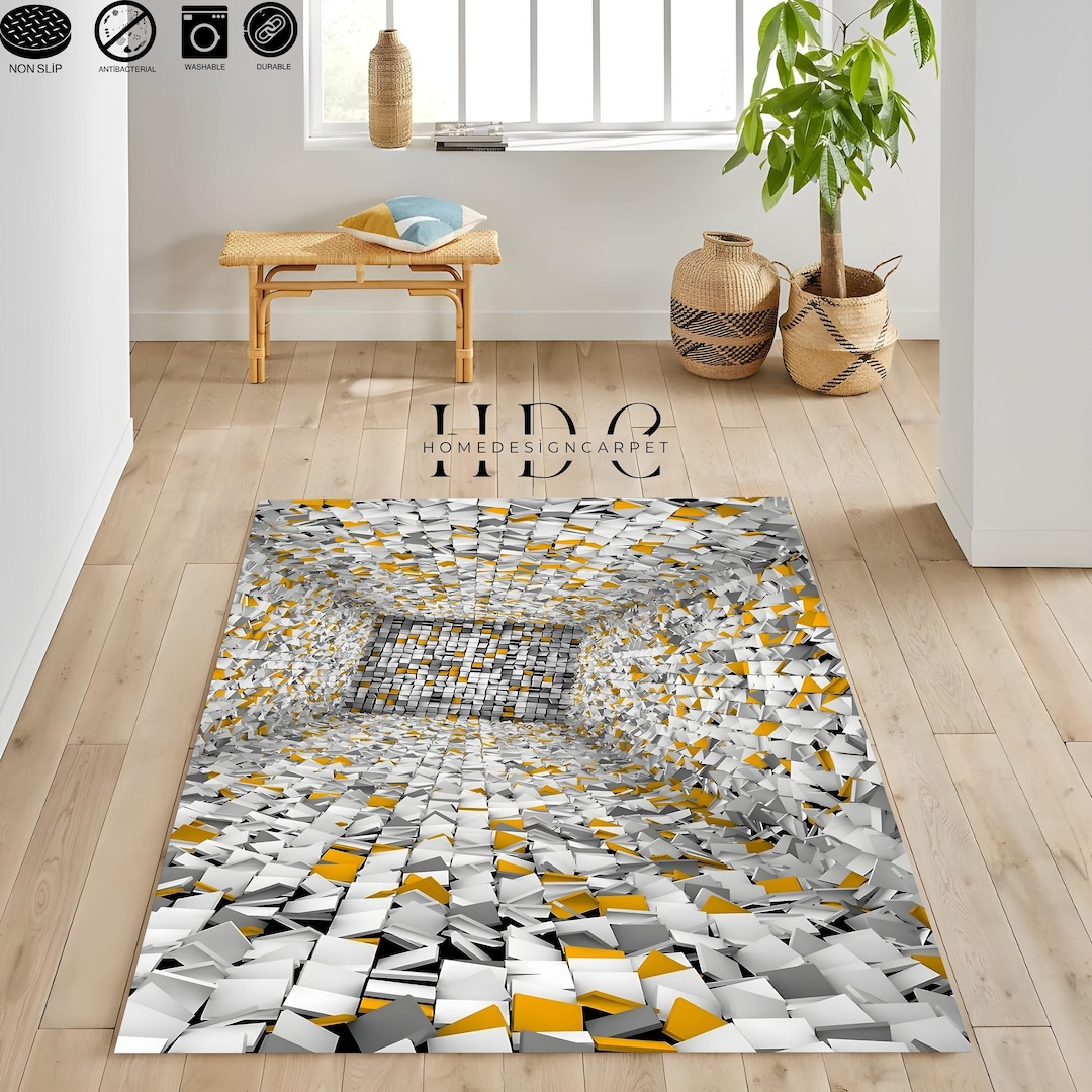 Vortex Illusion Rug / 3D Effect Carpet / Different Sizes / Optical ...
