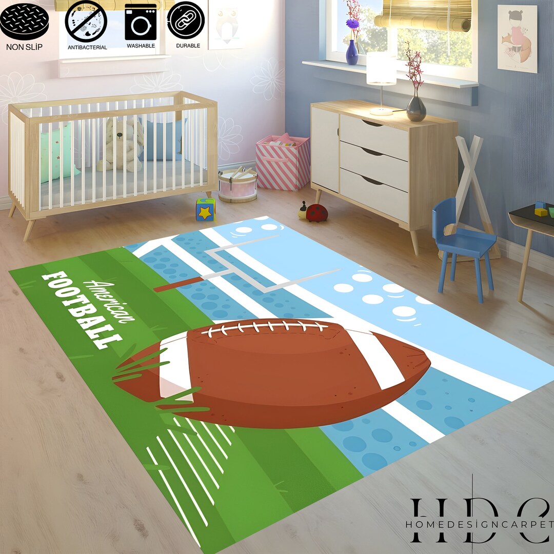 American Football Field Themed Personal Carpet / Washable Area Rug ...