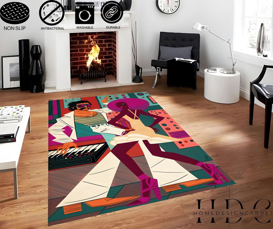 Modern Dance Pattern Rug /different Sizes / Dancing Pop Art / Non-slip ...