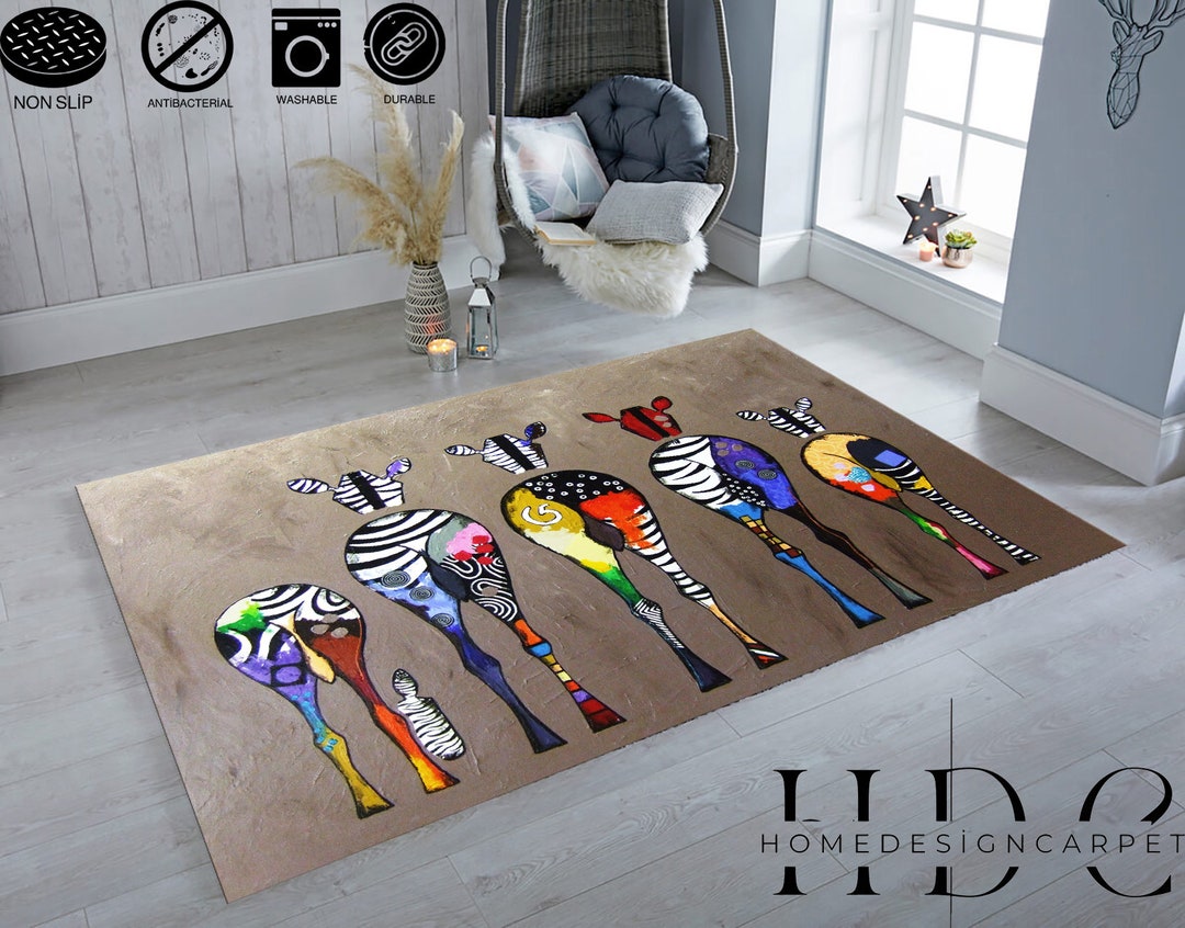 Zebra Stripes Rug / Retro African Rug / African Rugs / Zebra Stripes ...