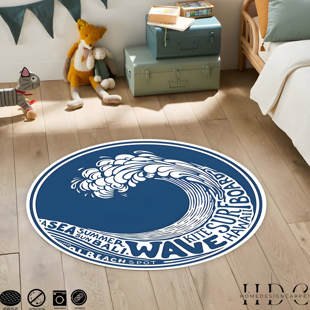 The Great Wave off Kanagawa Pattern Rug / Wave Landscape Rugs - Etsy