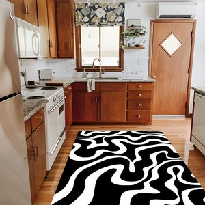 Design Pattern Rug / Modern Rug / Minimalist Rug / Black and White Rug ...