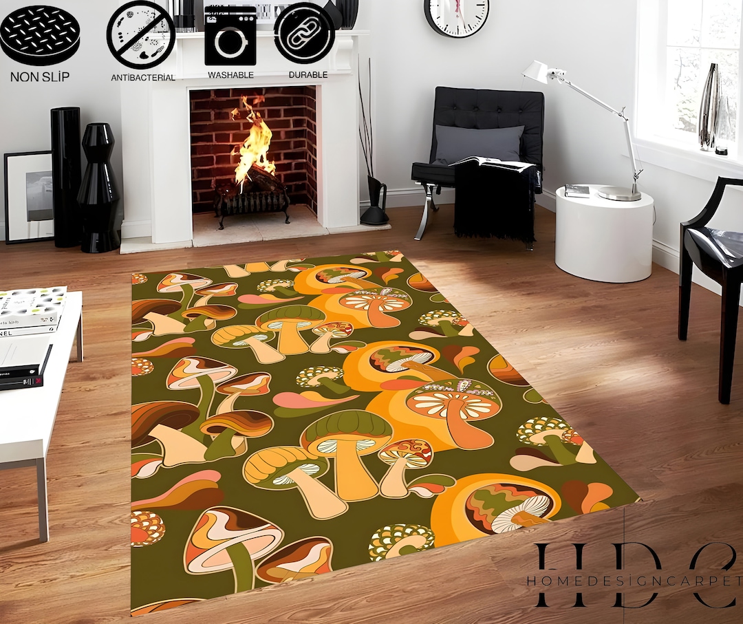 Decor Mushroom Rug / Mushroom Area Rug / Mushroom Carpet / Mushroom Rug ...