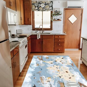 Cute World Map Rug / Soft Rug / Vintage Map Rug / Large Rug / Old World ...