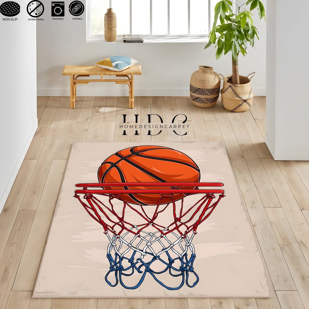 Basketball Hoop Rug / Basketball Lovers Gift Rug / Basketball Rug ...