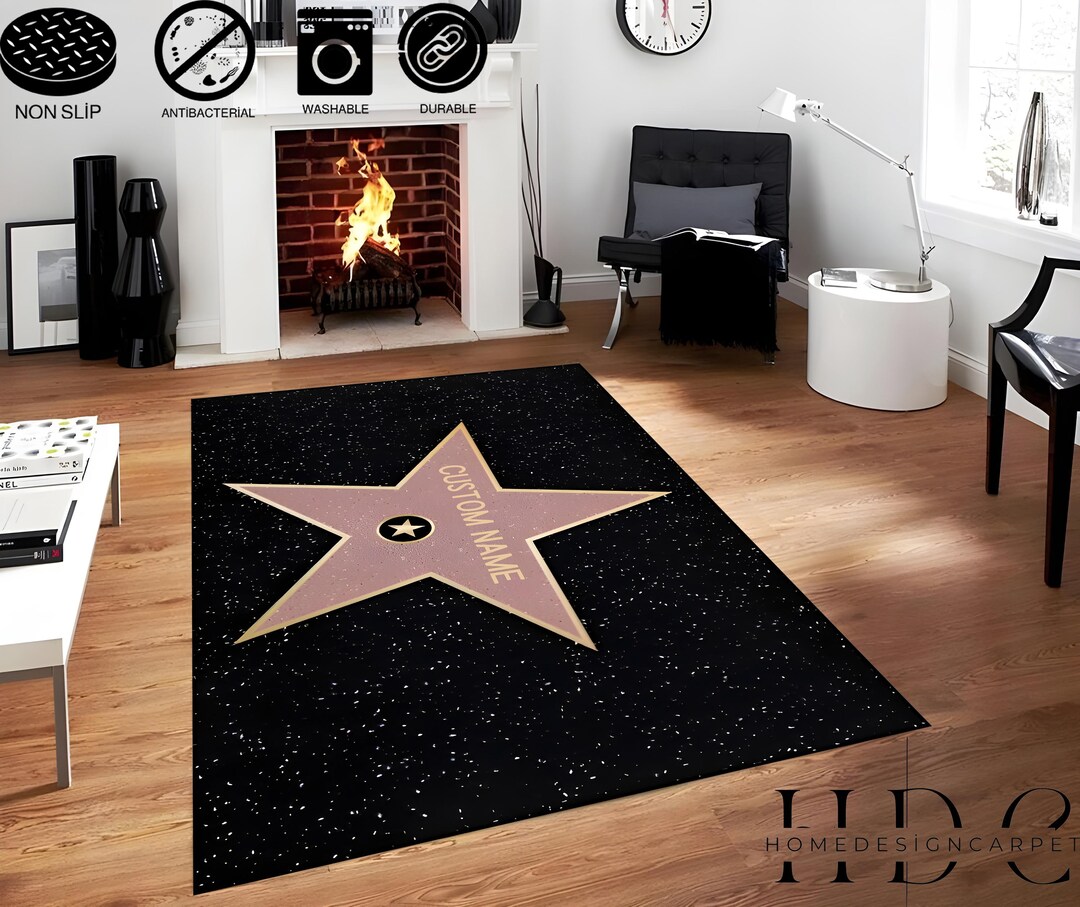Personalized Hollywood Walk of Fame Rug / Hollywood Walk of Fame Custom ...