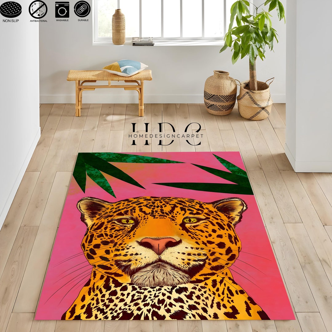 Leopard Rug / Cute Animal Rug / Leopard Pattern Rug / Leopard Design ...