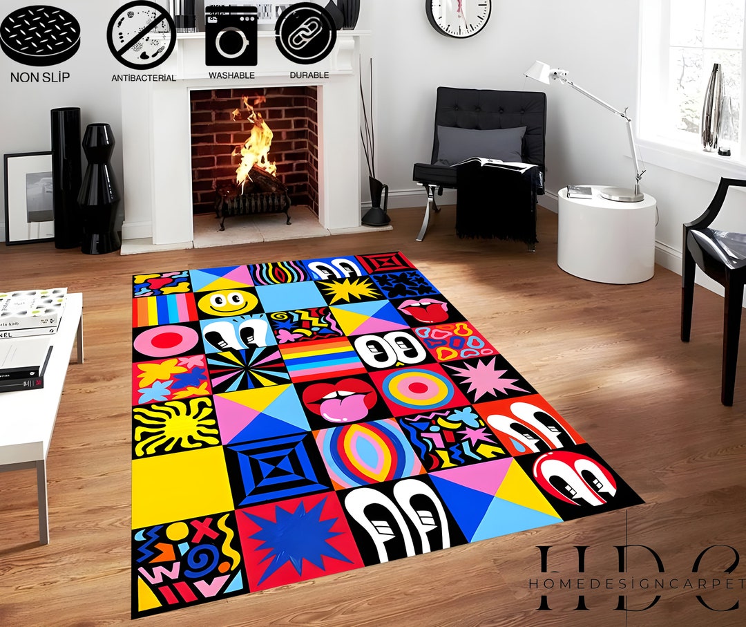 Grafiti Rug / Graffiti Wall Art / Graffiti / Unique Rug / Modern Room ...