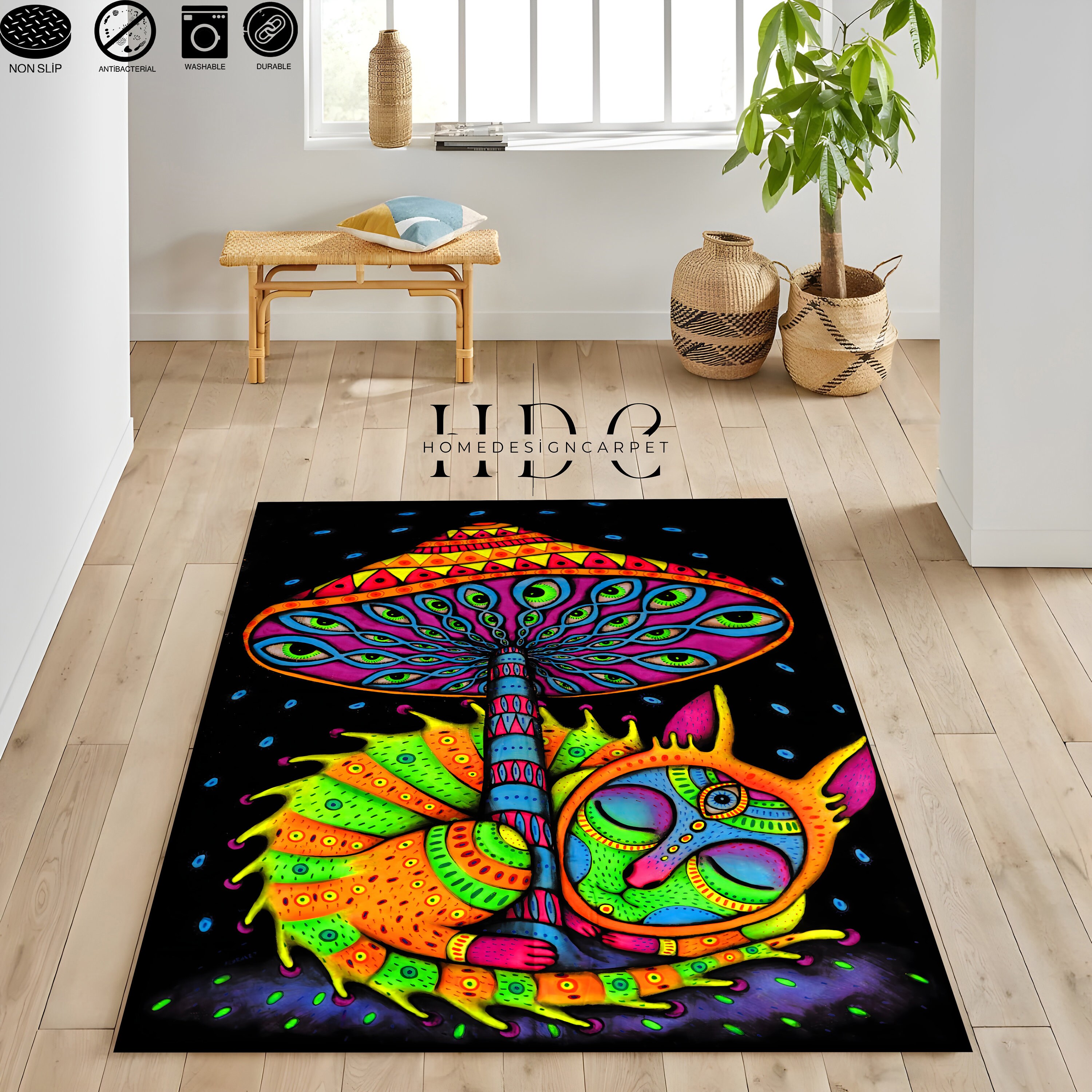 Mushroom Rug / Child Room Decor / Mushroom Design Mat / Area Rug ...