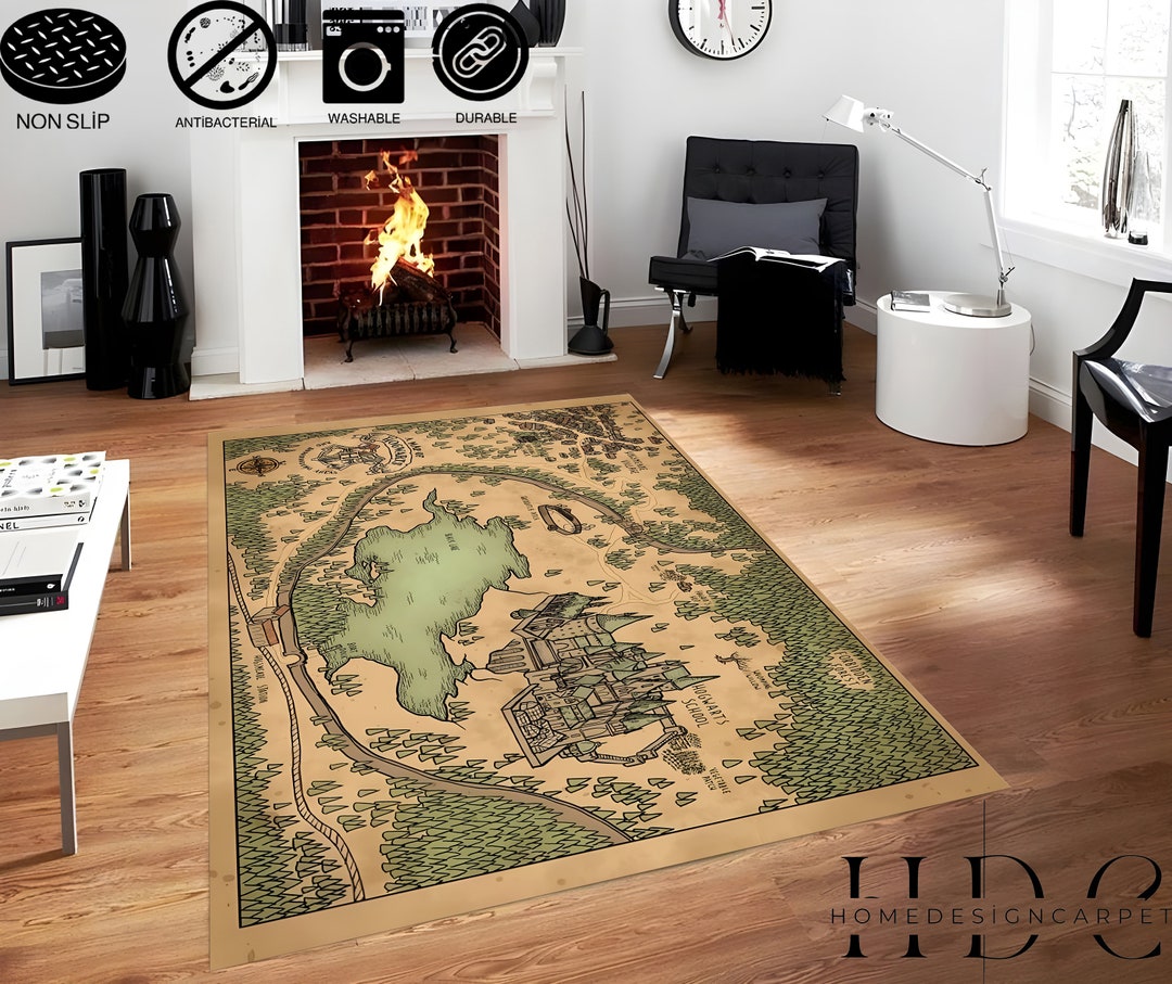 Castle Map Rug / Vintage Map Rug / Map Area Rug / Best Movie Rug ...