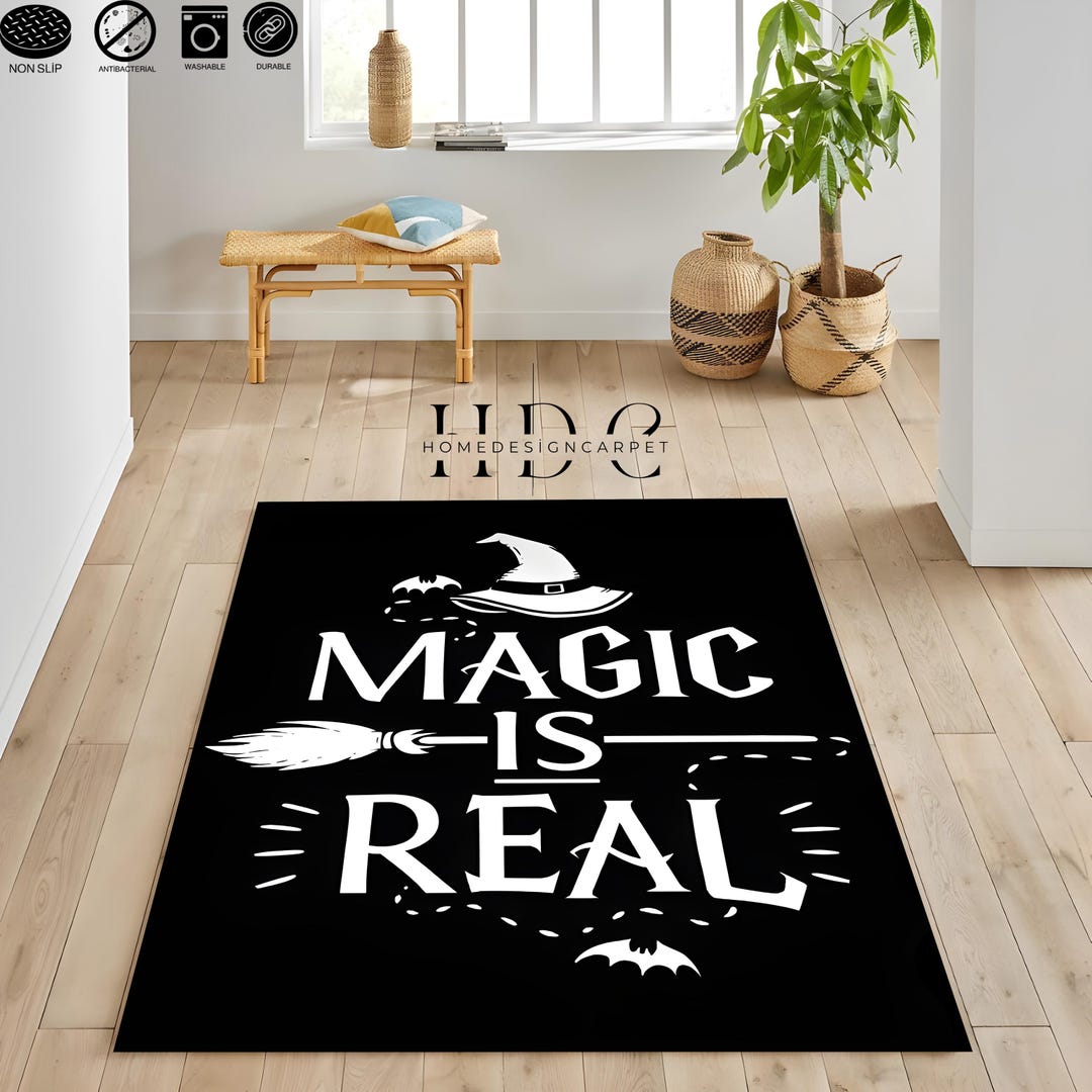 Magic is Real Pattern Rug / Witchcraft Rug for Witchy Decor Bedroom ...