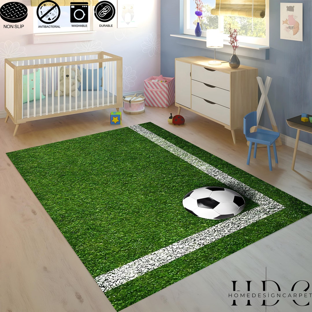 Football Field Printed Area Rug / Football Field Decor Rug / Soccer ...