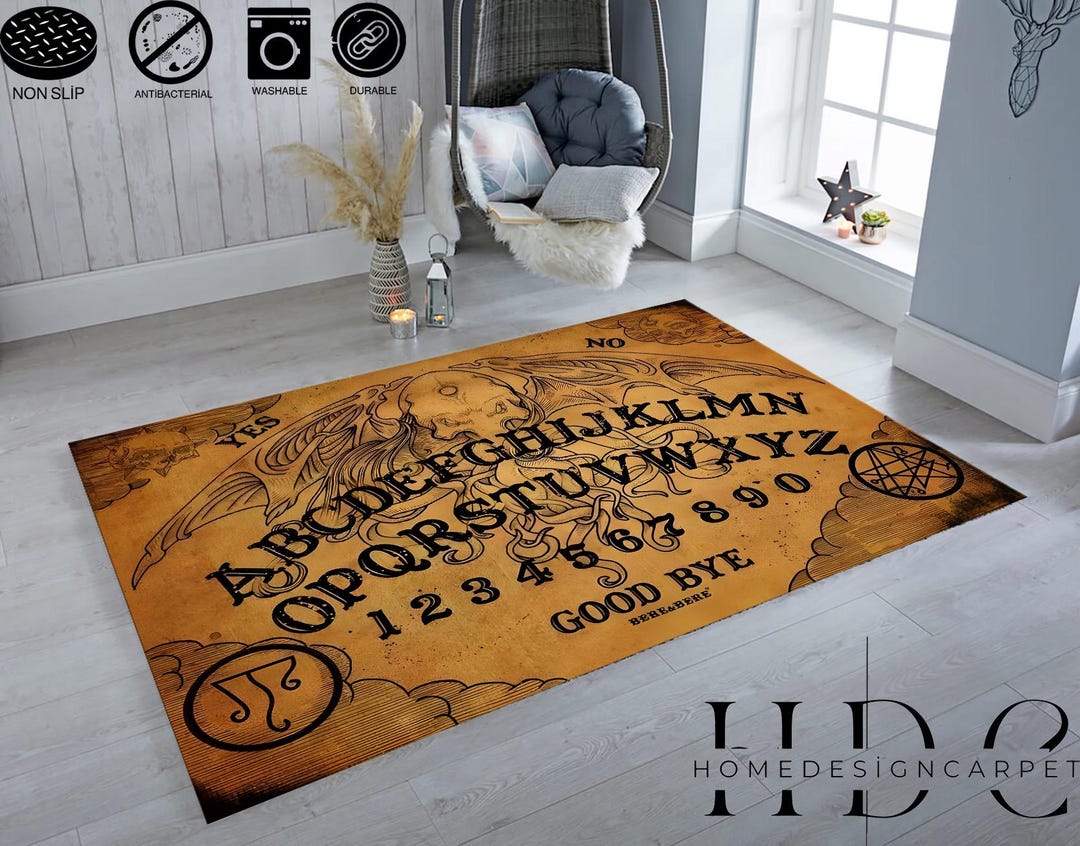 Brown Ouija Area Rug / Witchy Spirit Board Mat / Gothic Room Design ...