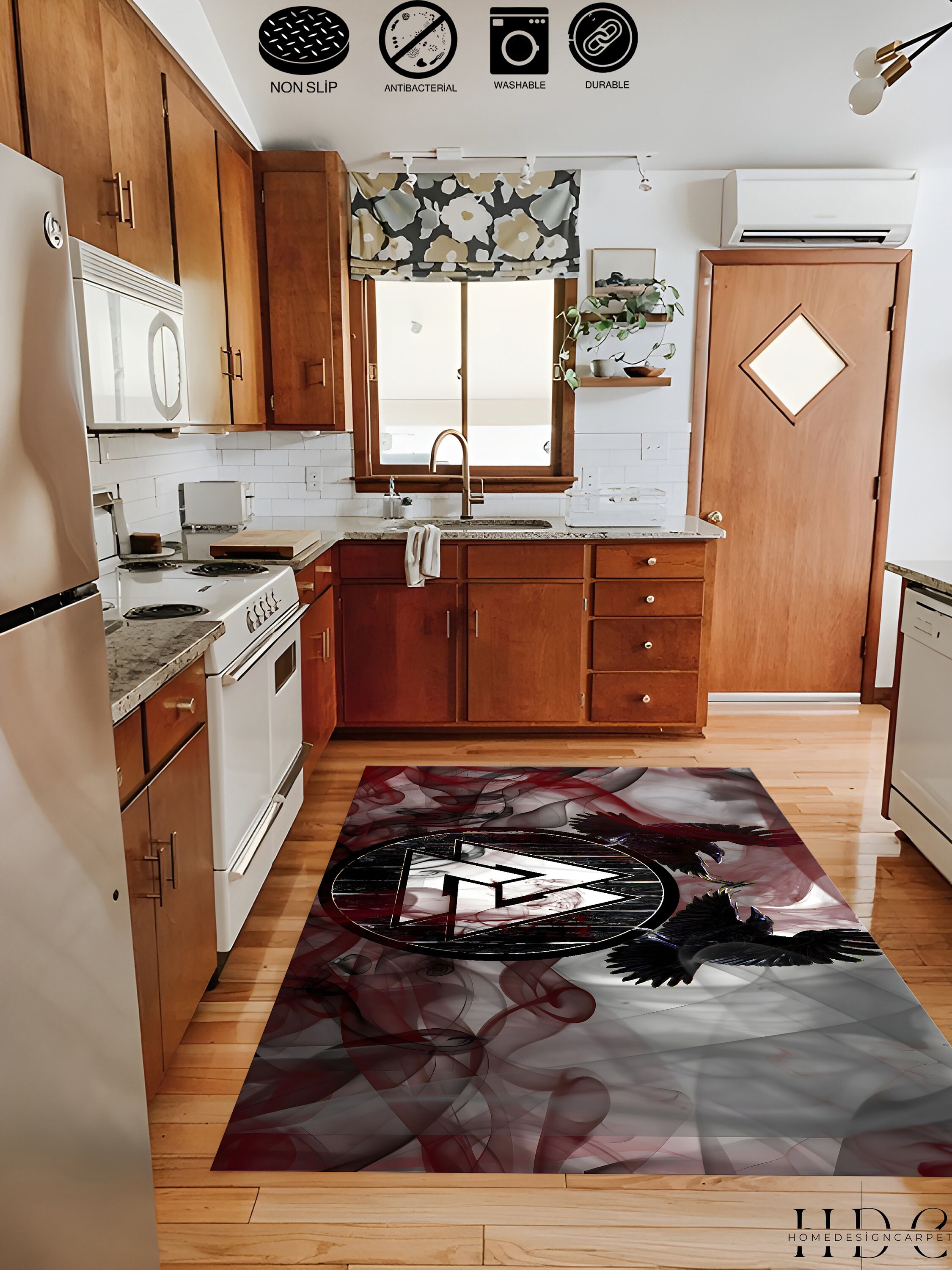 Viking Design Magical Rug / Vivid Color Printed Carpet / Machine ...