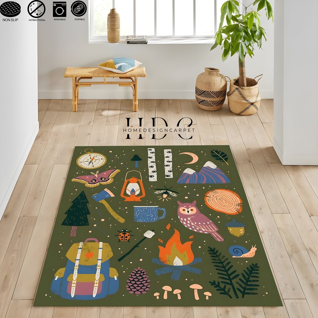 Camper Rug / Camping Area Rug / Decor Mat / Outdoor Rug for Camping ...