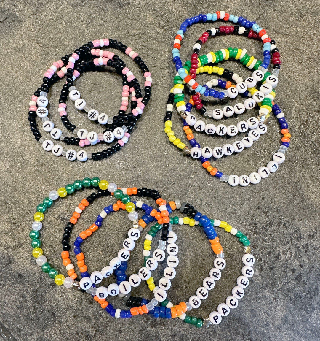 Sports Team Bracelets, Personalized Beaded Bracelets, Taylor Swift ...