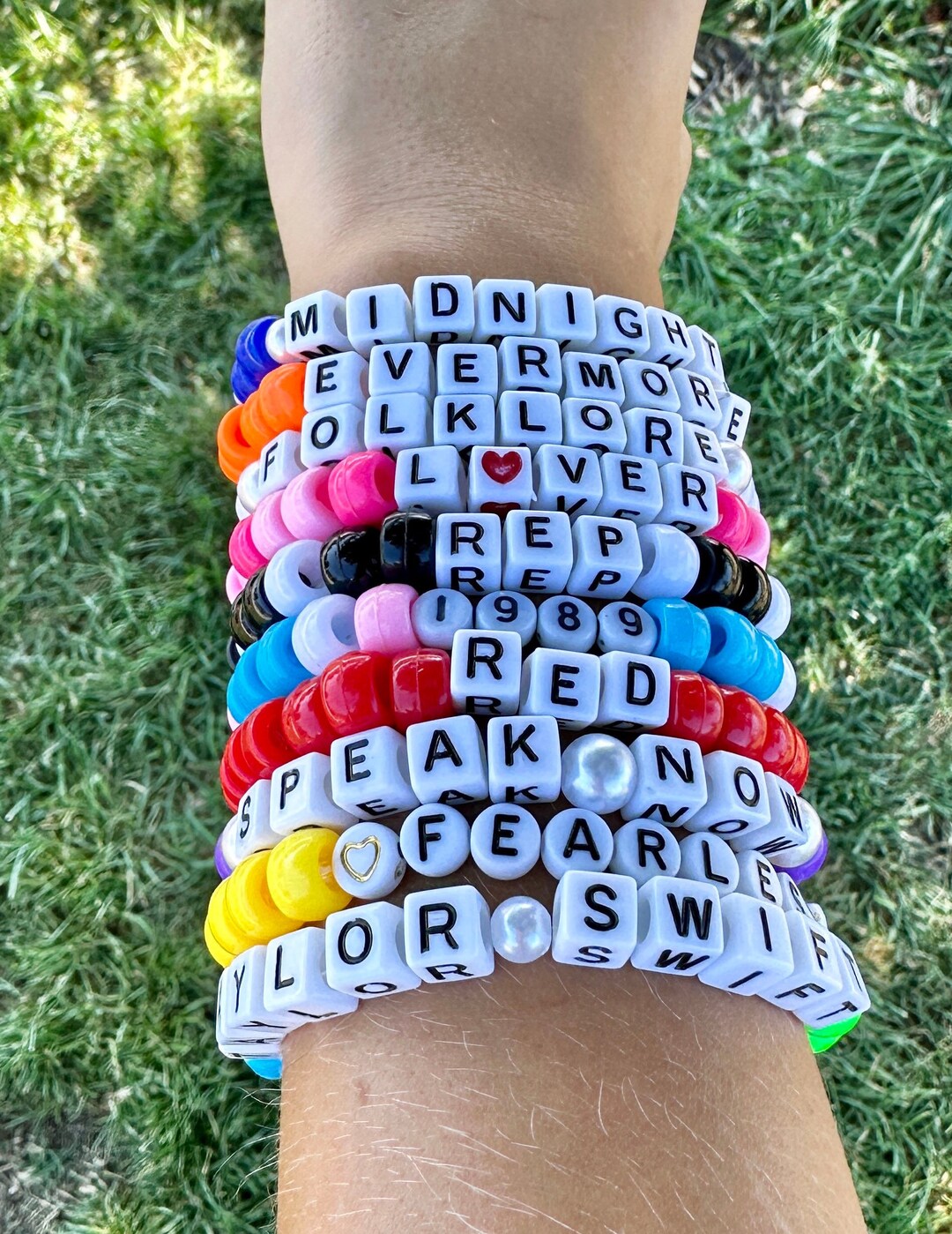 Taylor Swift Bracelets, Personalized Beaded Bracelets, Custom Word ...