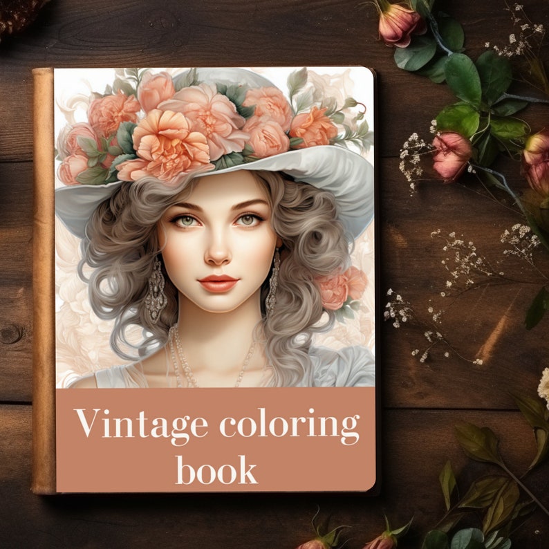 Vintage Coloring Book for Adult Digital Download Pdf Coloring Pages ...