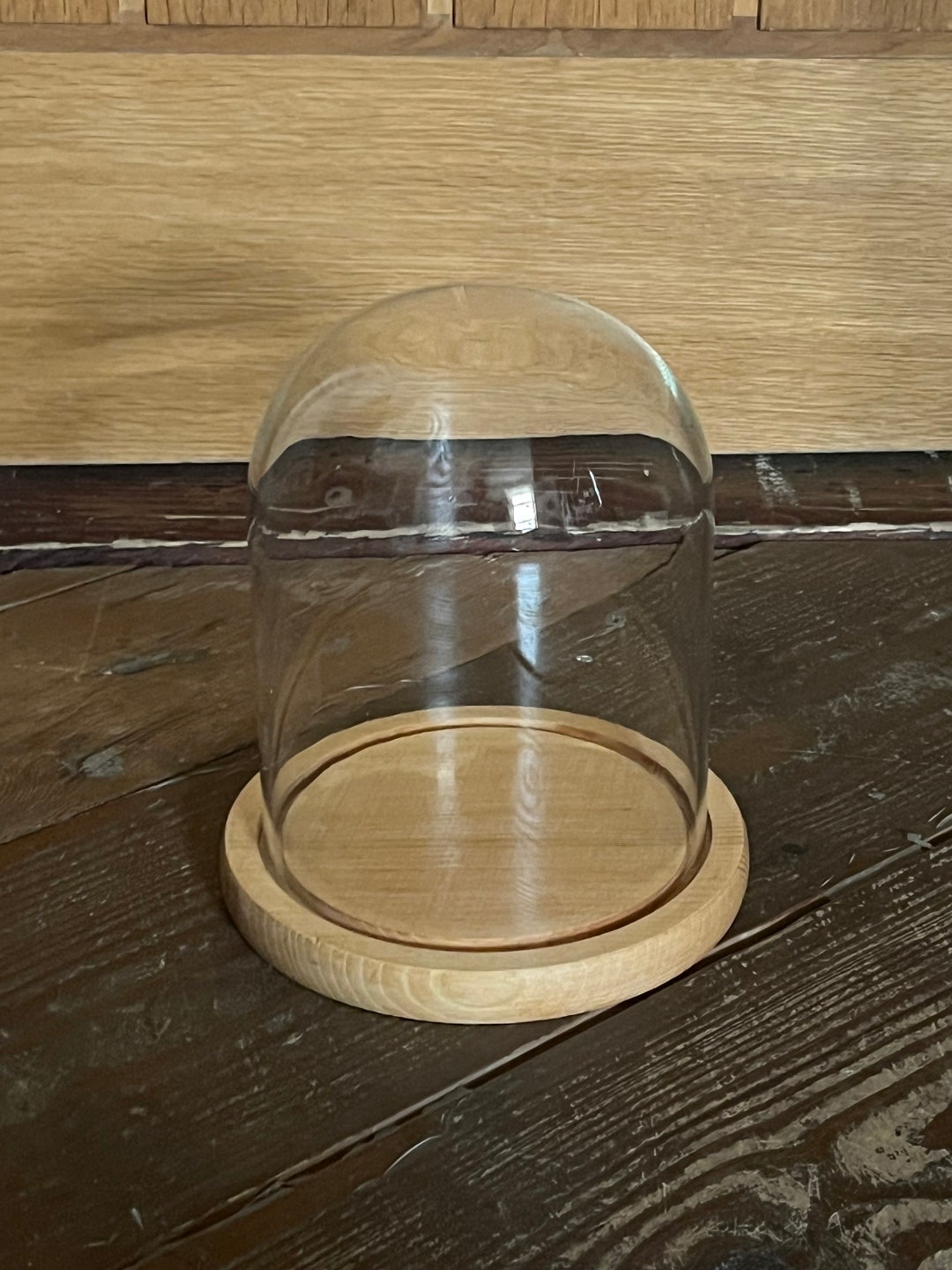 Medium Glass Dome With Light Wooden Base 18 V 14 Cm h, W Large Bell Jar ...