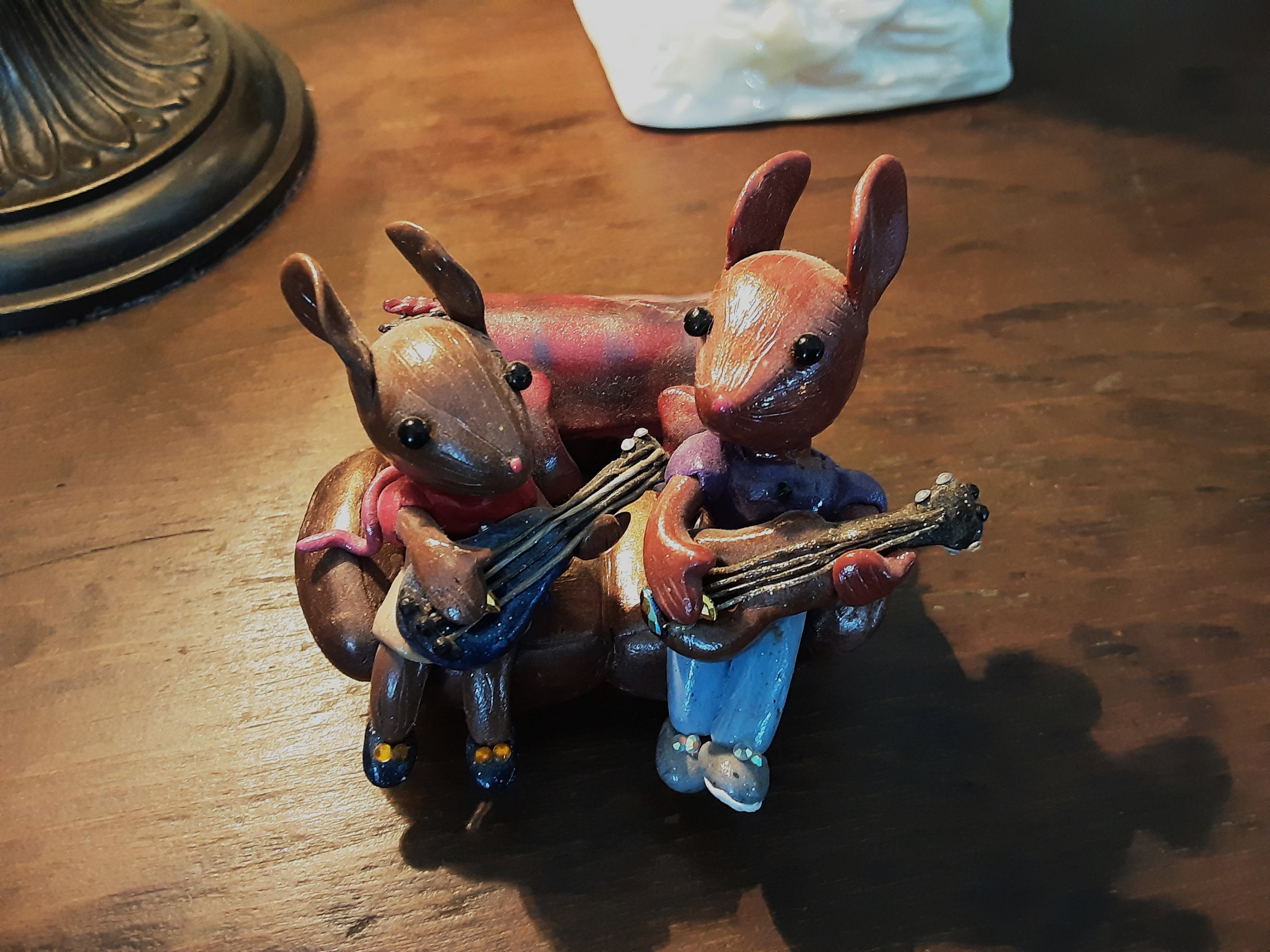 2 CUSTOM Clay Mice on Couch Two Family Mice Figurines, Personalized ...