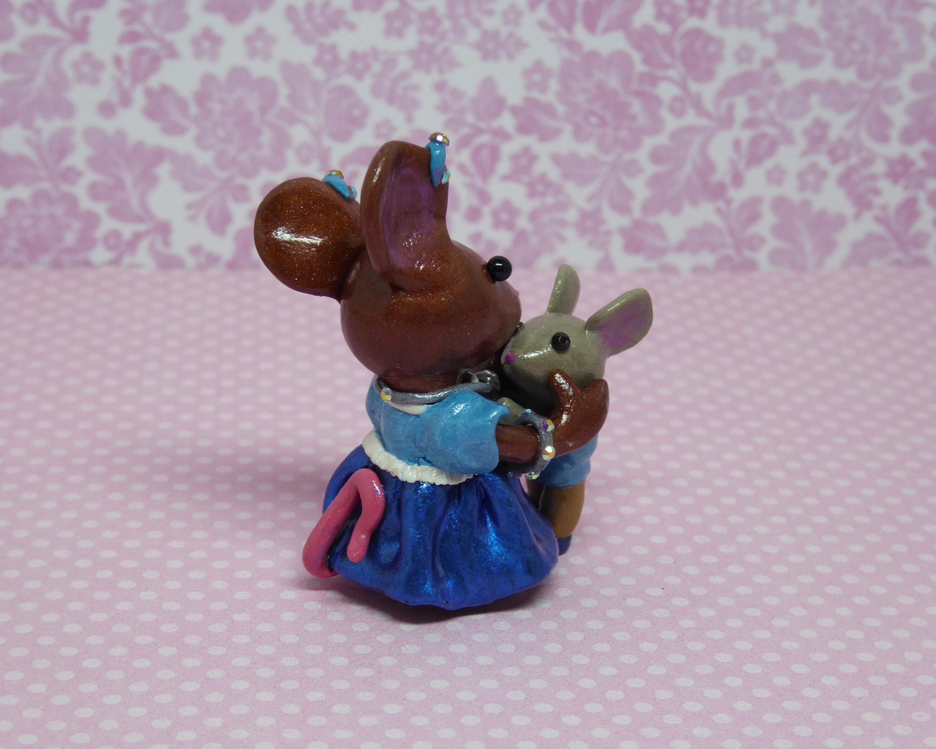 Mother Mouse With Little Mouse, Handsculpted Polymer Clay Mouse ...