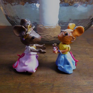 SET of 2 CUSTOM Polymer Clay Mice! Hansculpted and Created for You ...