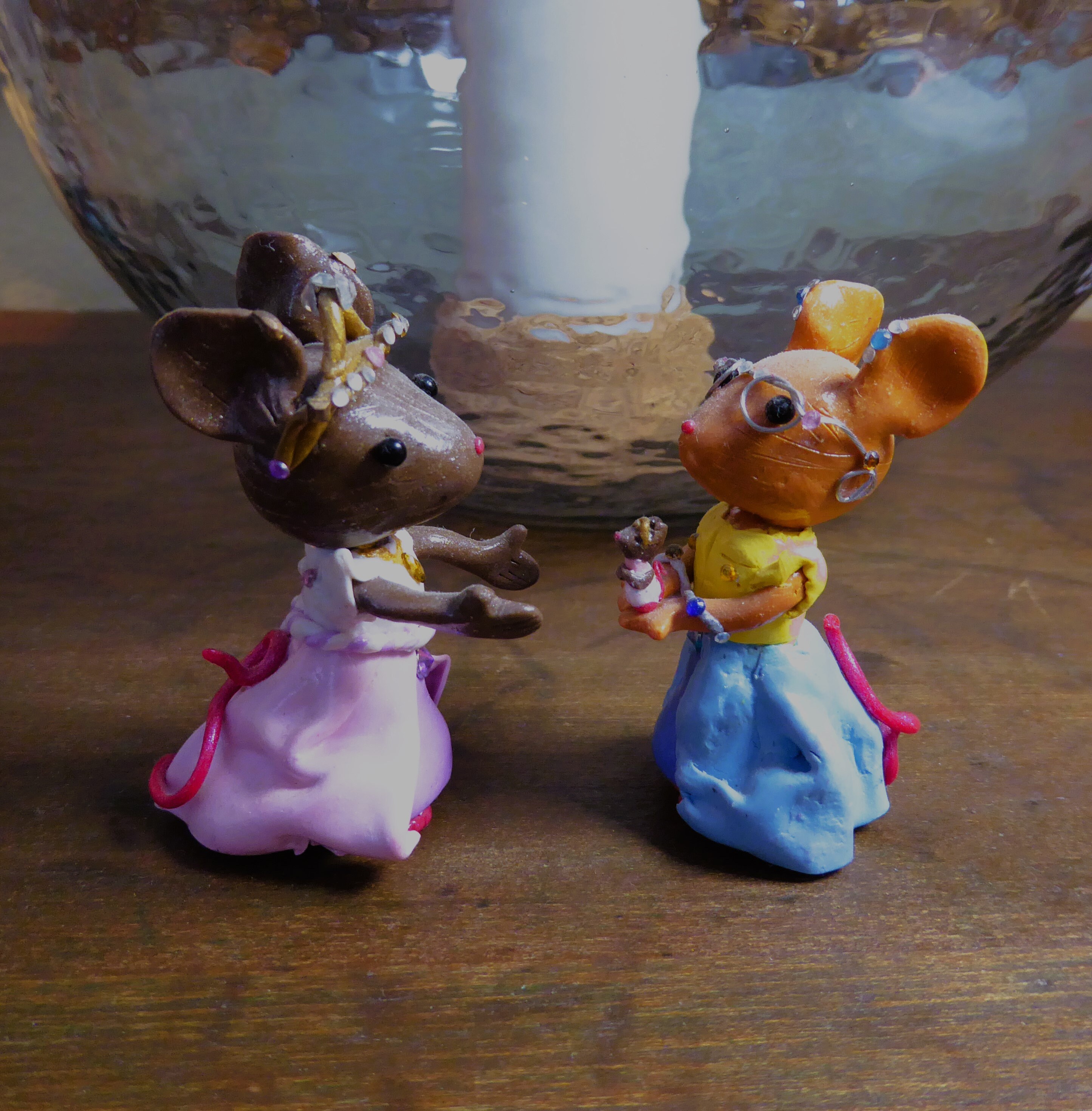 SET of 2 CUSTOM Polymer Clay Mice! Hansculpted and Created for You ...