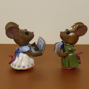 SET of 2 CUSTOM Polymer Clay Mice! Hansculpted and Created for You ...