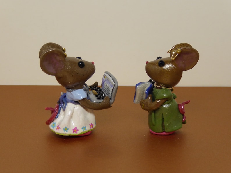 SET of 2 CUSTOM Polymer Clay Mice! Hansculpted and Created for You ...