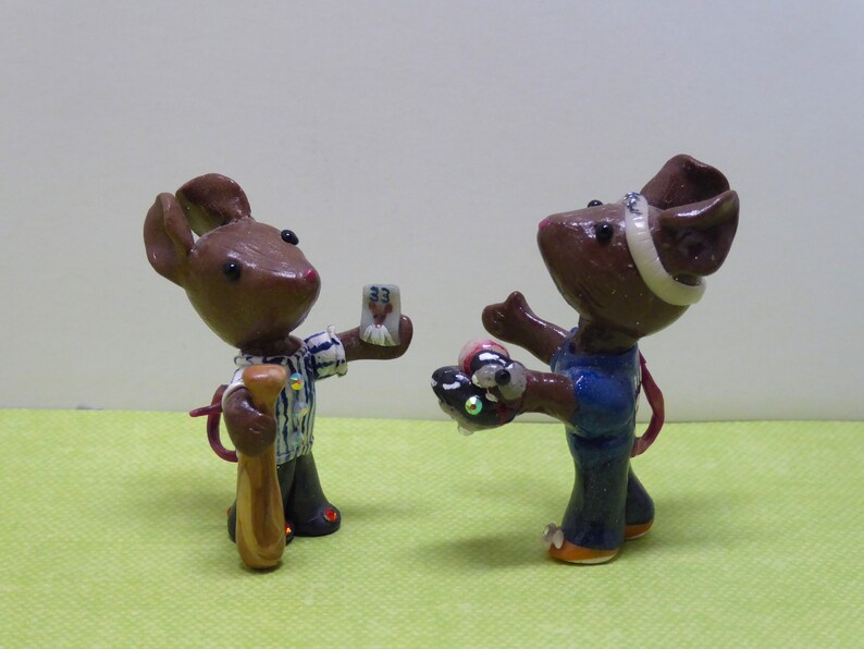 SET of 2 CUSTOM Polymer Clay Mice! Hansculpted and Created for You ...