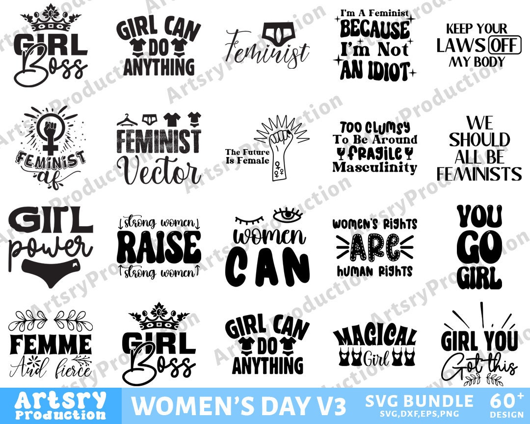 International Women's Day Svg Bundle, Girl Power Svg, Women Day Quote ...