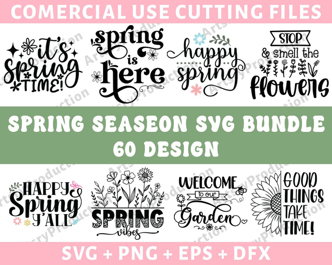 Spring Svg Bundle, Easter Svg Bundle, Welcome Spring Svg, Spring Svg ...