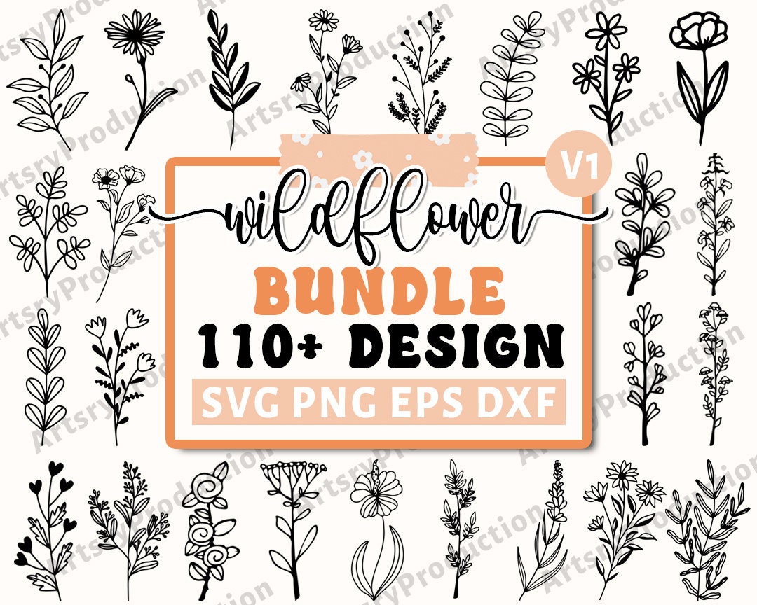 Wildflower Svg Bundle, Flower Svg Png Bundle, Floral Svg, Stay Wild Svg ...