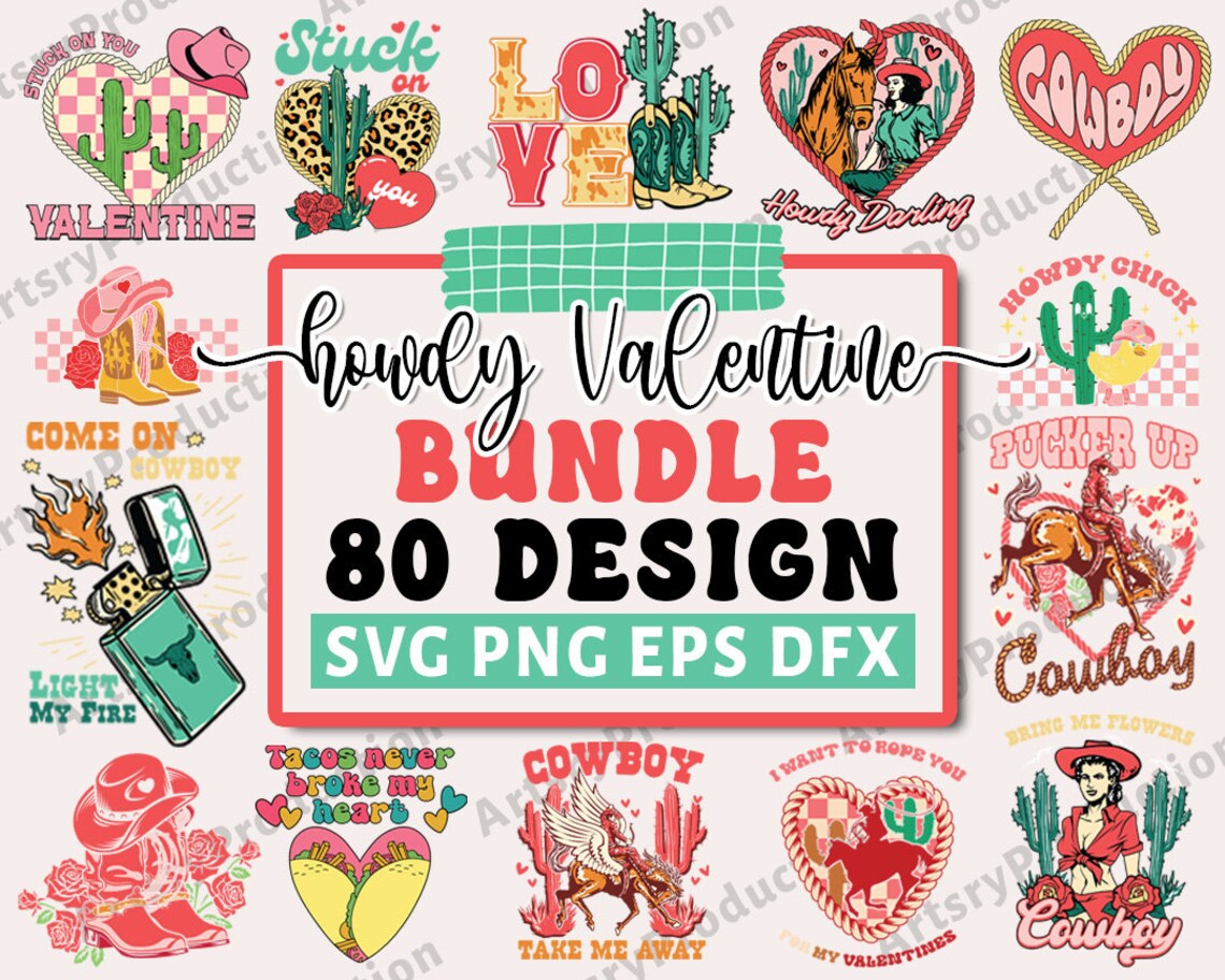 Western Valentine Svg Bundle, Howdy Cowboy Valentine, Cupids Aim, Howdy ...