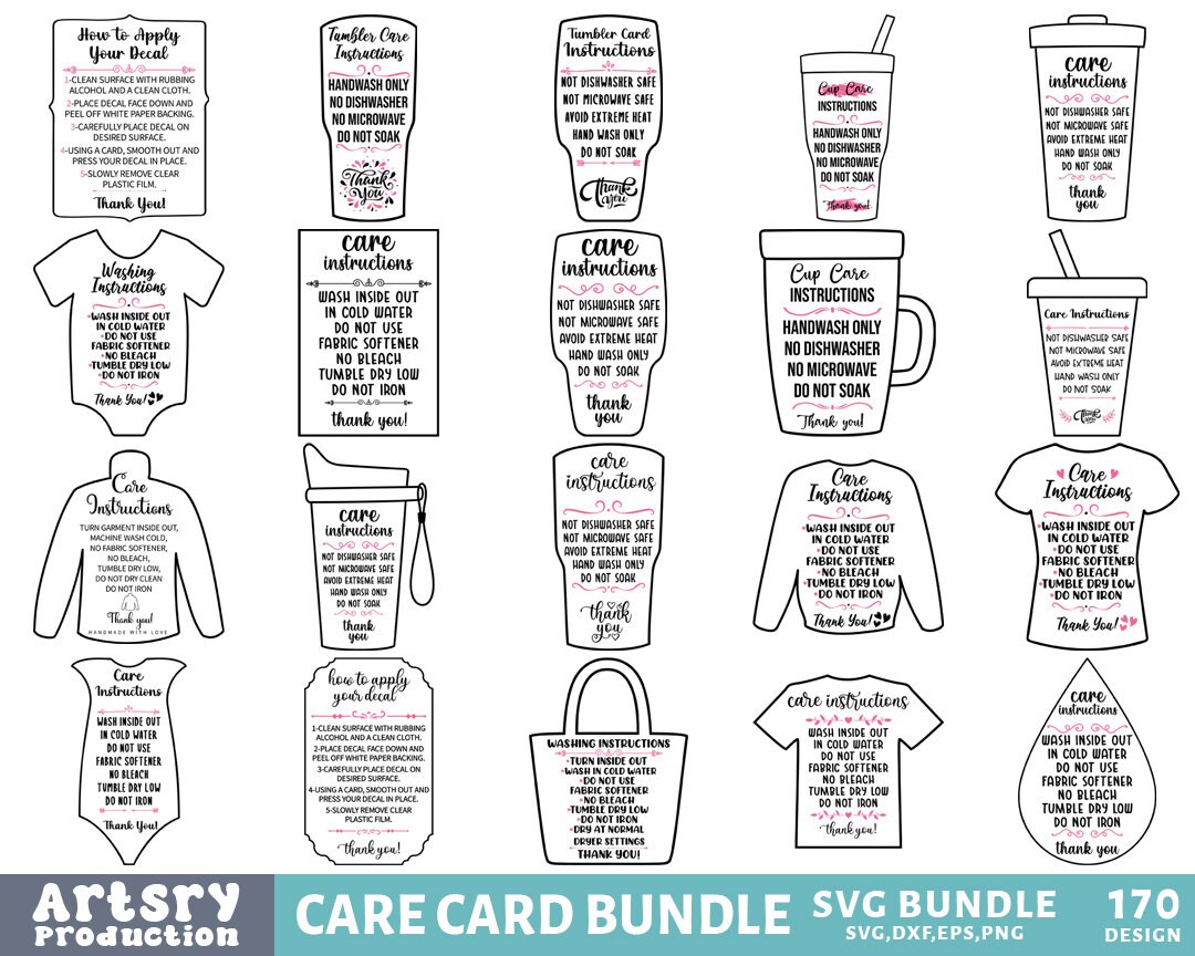 Care Card Svg Bundle, Care Card Bundle Printable Svg, Care Card ...