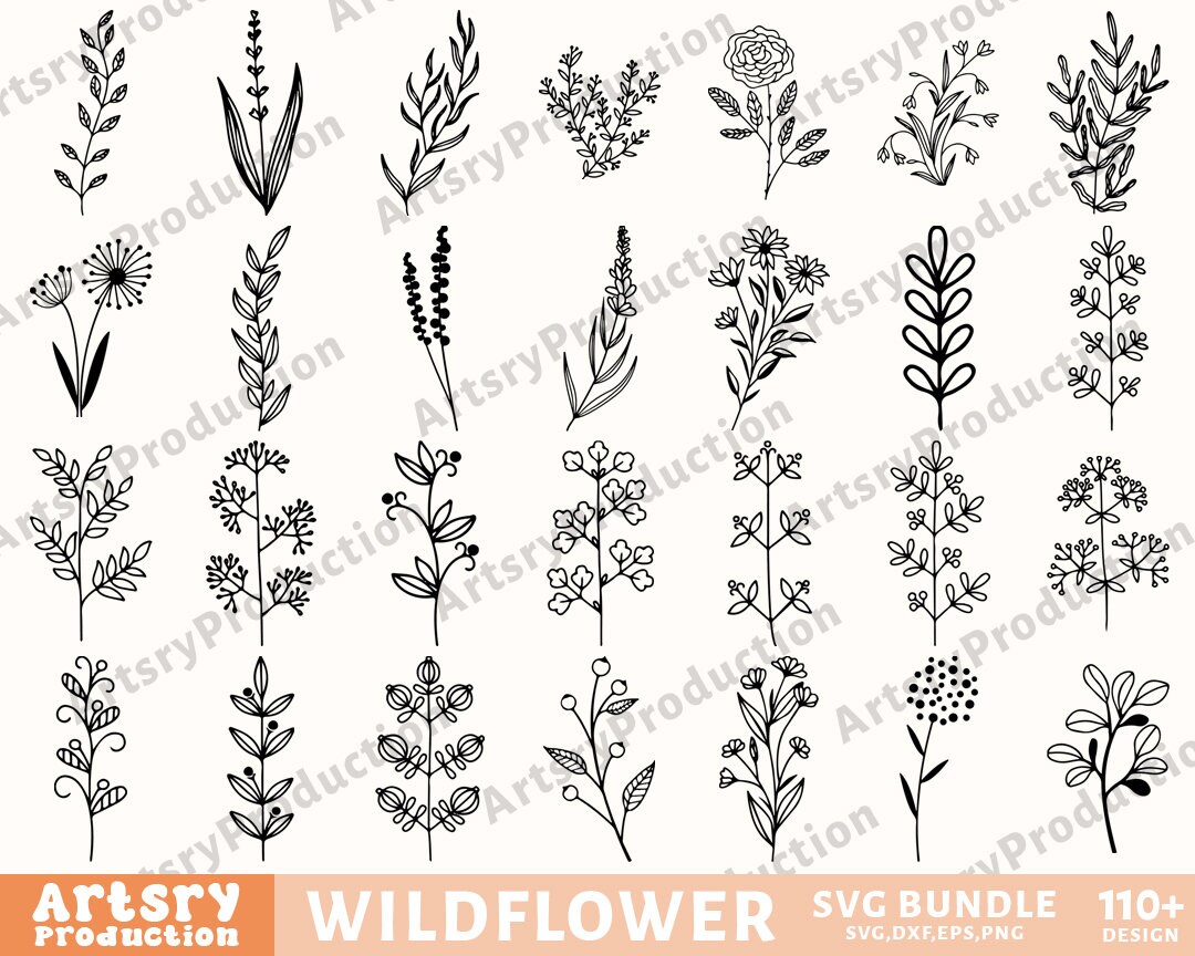 Wildflower Svg Bundle, Flower Svg Png Bundle, Floral Svg, Stay Wild Svg ...