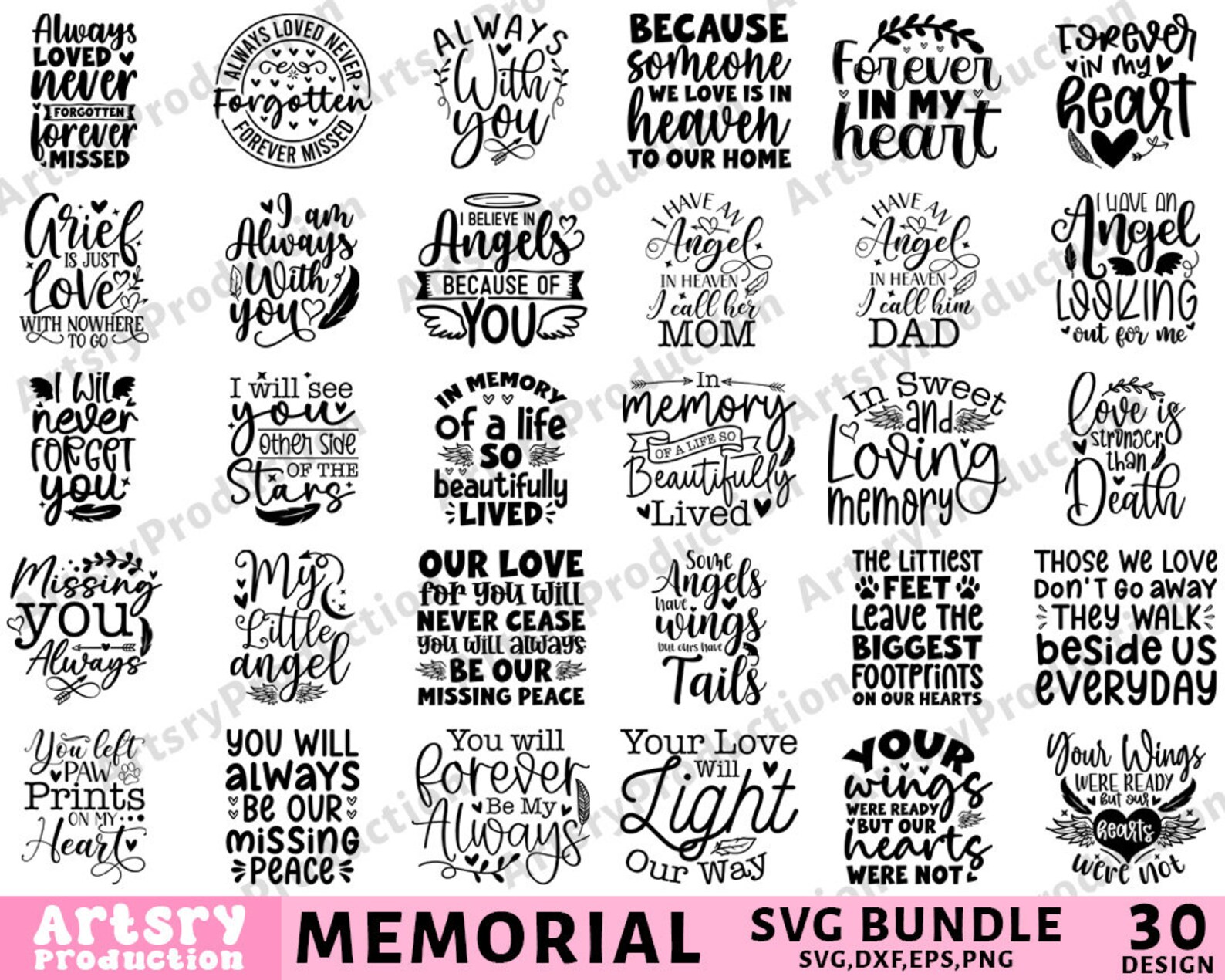 Memorial Svg Bundle, Bereavement Svg, Memorial Quotes Svg, Sympathy Svg ...