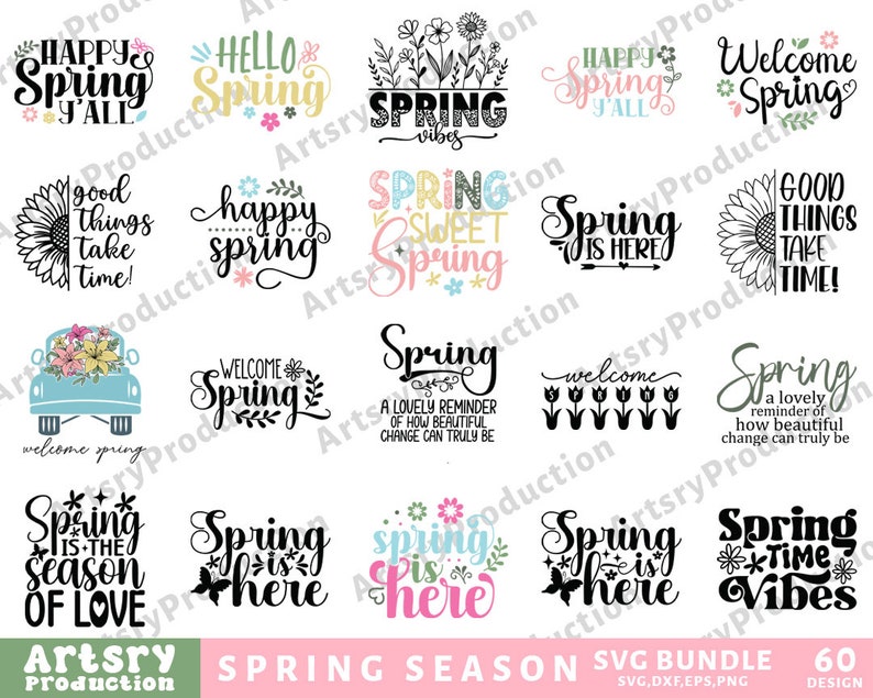 Spring Svg Bundle, Easter Svg Bundle, Welcome Spring Svg, Spring Svg ...