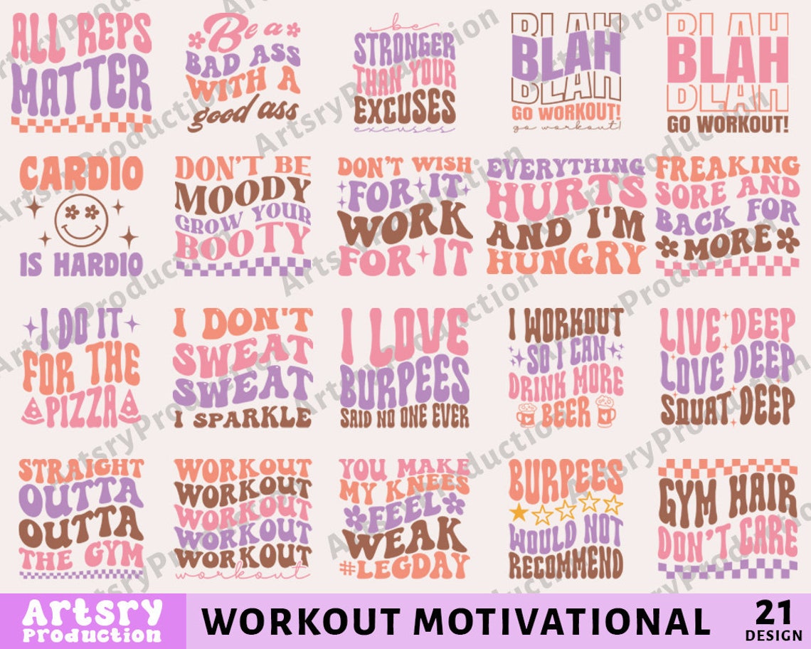 Fitness Retro Svg Bundle, Gym Svg Bundle, Workout Svg, Workout Shirt ...