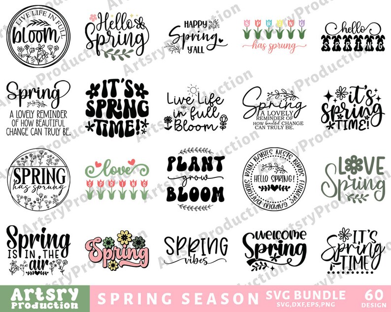 Spring Svg Bundle, Easter Svg Bundle, Welcome Spring Svg, Spring Svg ...