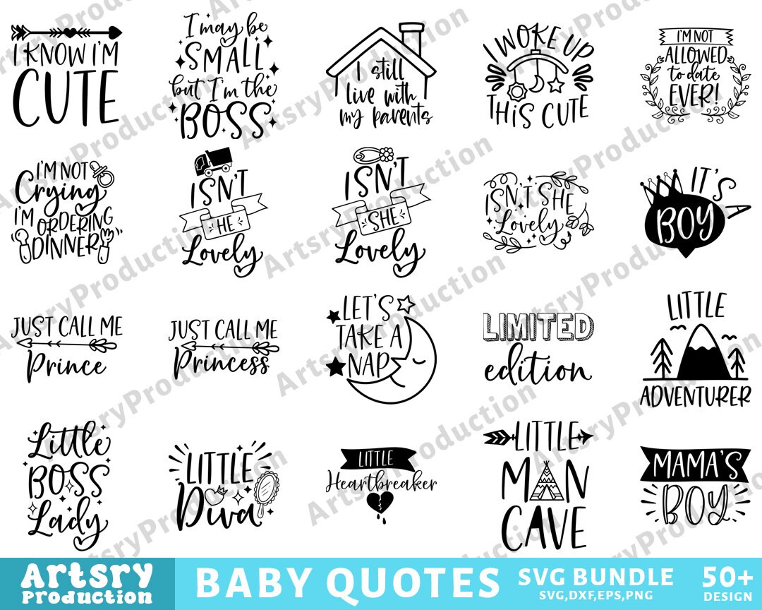 Bundle Svg citation bébé, Svg bébé, Svg baby shower, nouveau-né, bébé ...
