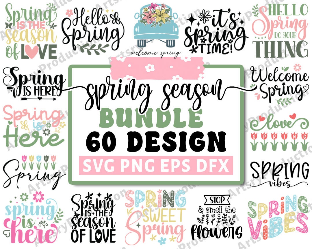 Spring Svg Bundle, Easter Svg Bundle, Welcome Spring Svg, Spring Svg ...